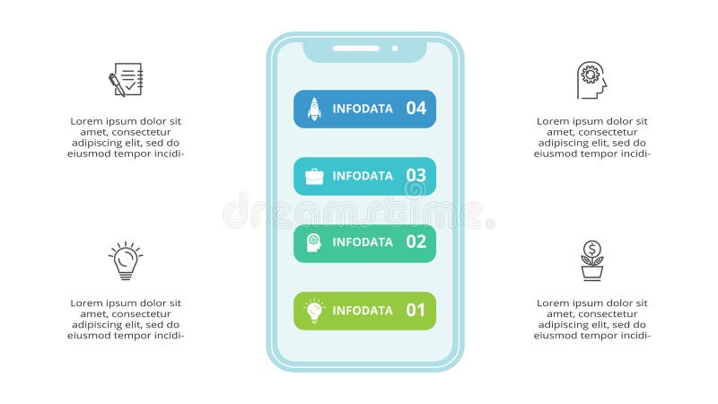 Creative Concept for Infographic with 4 Steps, Options, Parts or ...