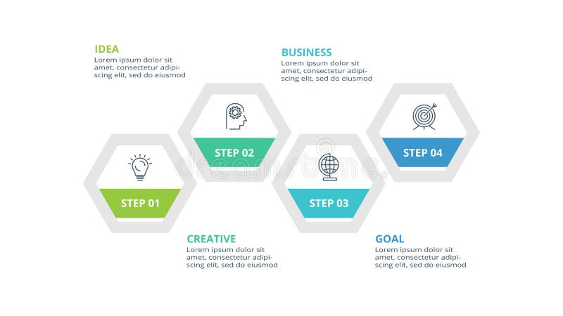 Creative Concept for Infographic with 4 Steps, Options, Parts or ...