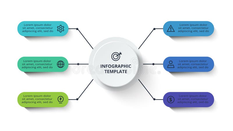 Creative Concept for Infographic with 6 Steps, Options, Parts or ...