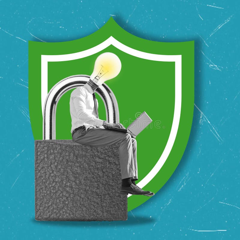 Creative Concept of Innovative Thinking and Cybersecurity Featuring a ...