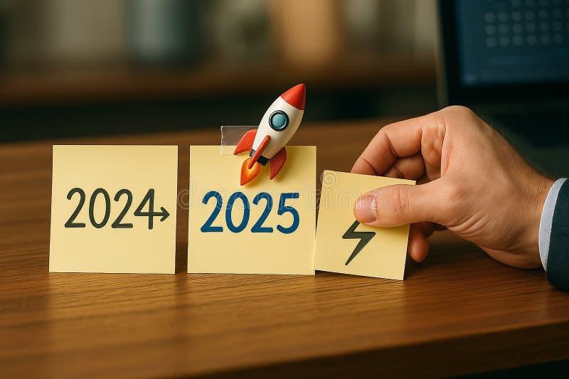 Creative Concept of Launching New Projects in 2025 with a Rocket and ...