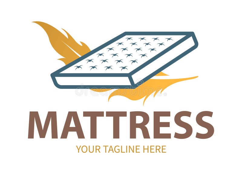 Creative Concept Logo of Hybrid Mattress. Twin Mattress Emblem Stock ...