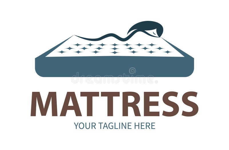 Creative Concept Logo of Hybrid Mattress. Twin Mattress Emblem Stock ...