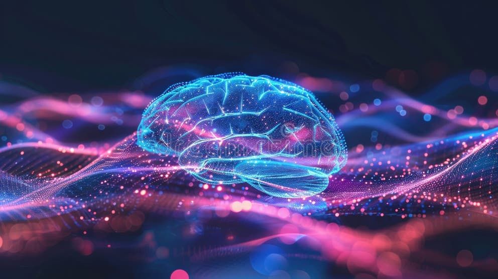 Creative Concept of Mind Activity Visualized As Waves of Electric ...