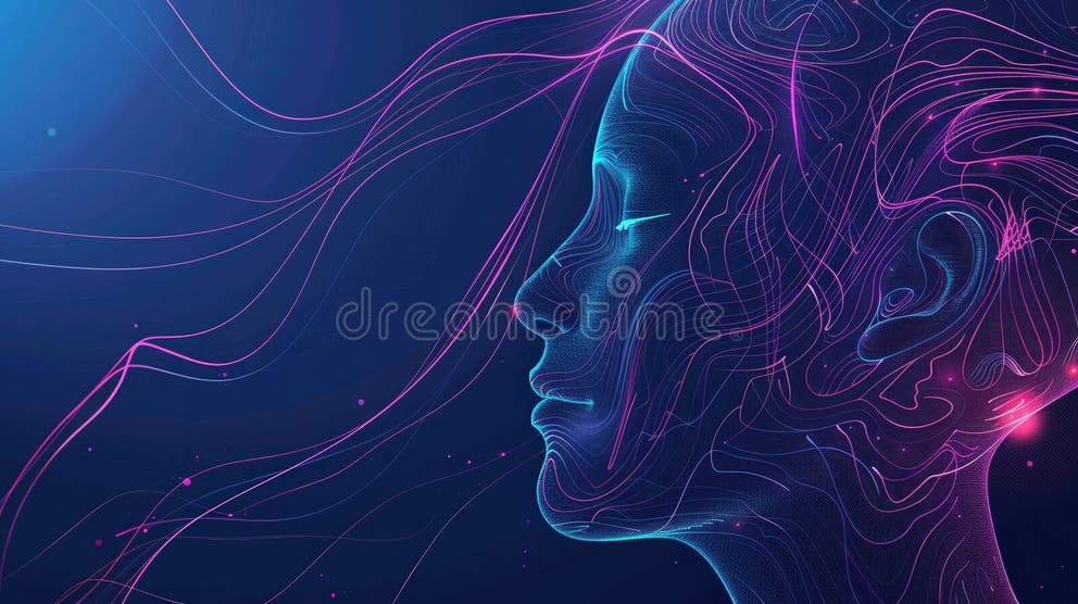 Creative Concept of Mind Activity Visualized As Waves of Electric ...