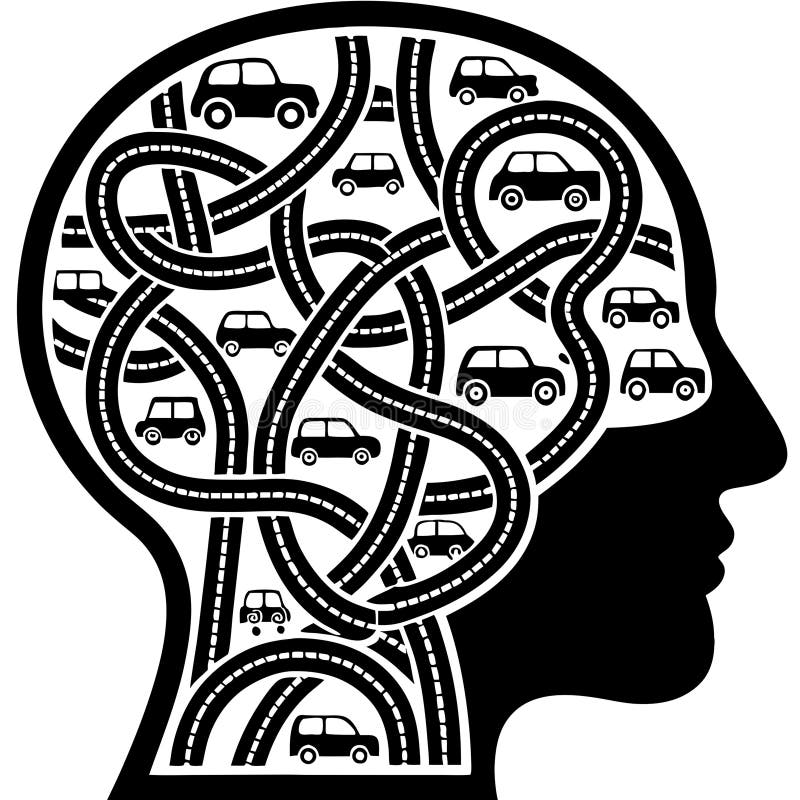 Creative Concept of Mind with Cars and Roads Representing Complex ...