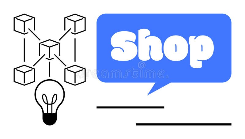 Creative Concept for Shopping with Blockchain and Innovation Stock ...