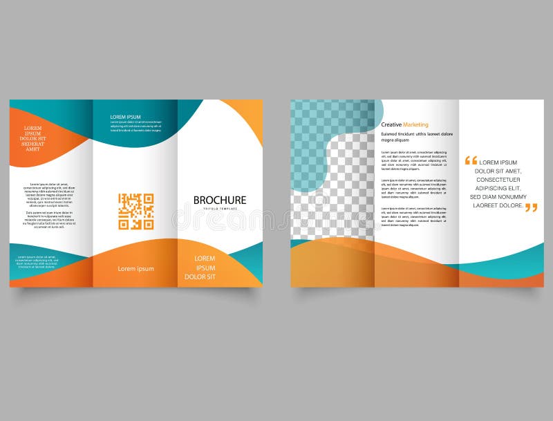 Bright Trifold Brochure with Liquid Forms. Creative Concept Tri Folded ...