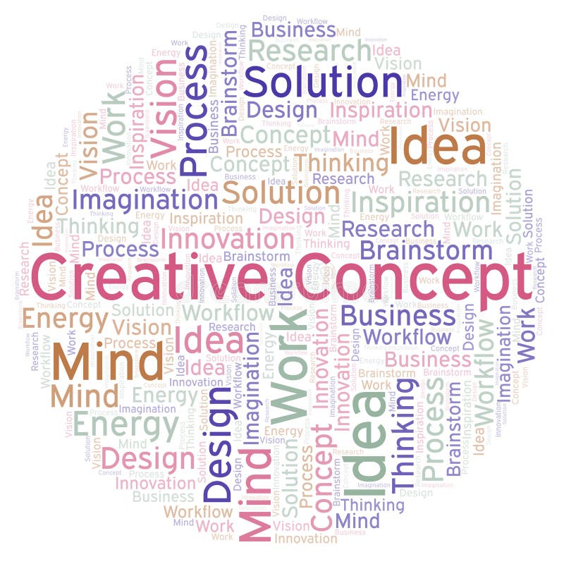 Creative Concept Word Cloud, Made with Text only. Stock Illustration ...
