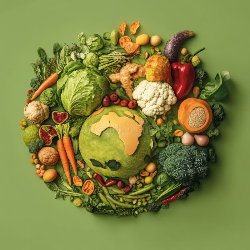 Creative Conceptual Illustration Representing World Vegan Day. Stock ...