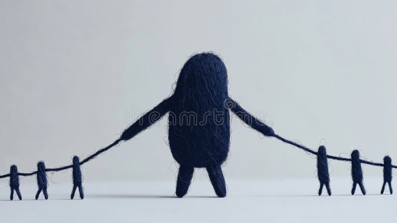 Yarn Figures Symbolizing Control and Dependence Stock Photo - Image of ...
