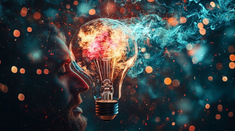 Creative Conceptual Image of a Light Bulb Igniting Ideas Stock Image ...