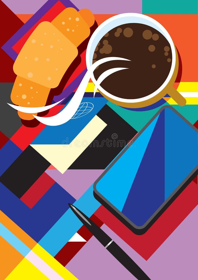 Coffee break. stock vector. Illustration of abstract - 118354149