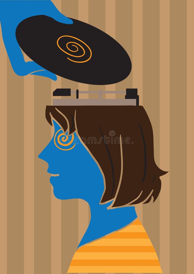 Music head. stock vector. Illustration of pretty, hair - 103236893