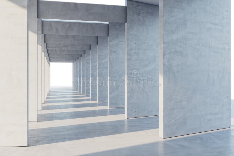 Creative Concrete Square Corridor. Space and Hallway Concept Stock ...