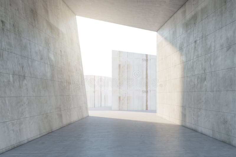 Creative Concrete Tile Space Interior Background with Sunlght. Design ...