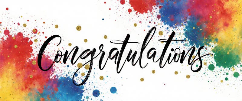 Creative Congratulations Banner with Multicolor Splash – Editable ...