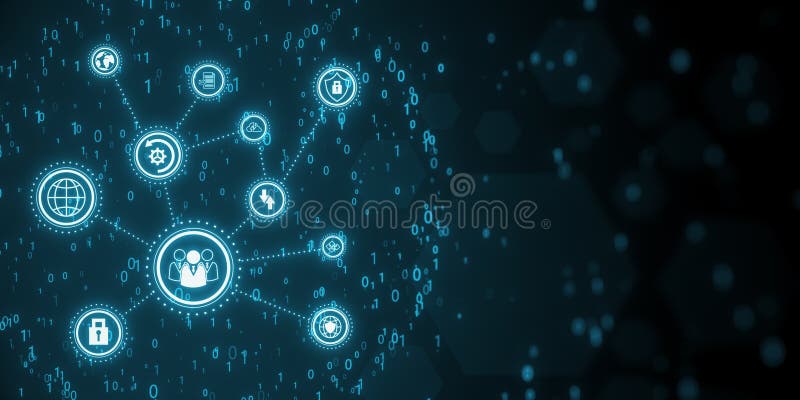 Creative Connected Digital Business Interface with Various Icons and ...