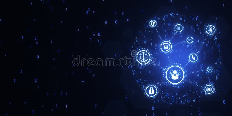 Creative Connected Digital Business Interface with Various Icons and ...