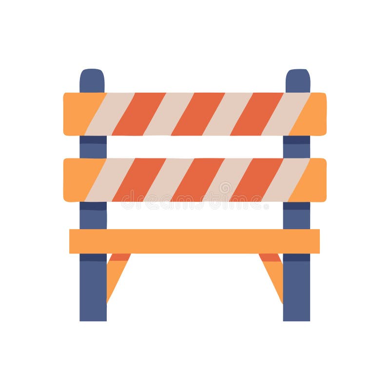 Creative Construction Barricade Icon for Protection Stock Illustration ...