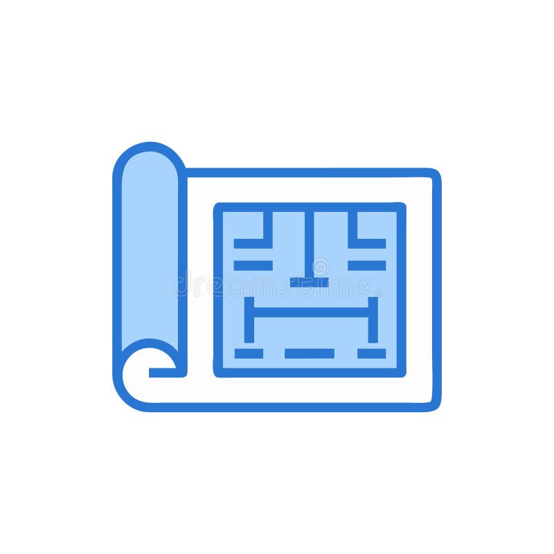 Creative Construction Blueprint Icon for Designers Stock Photo ...