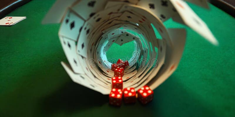 Creative Construction of a Spiral Tower Using Playing Cards and Dice on ...