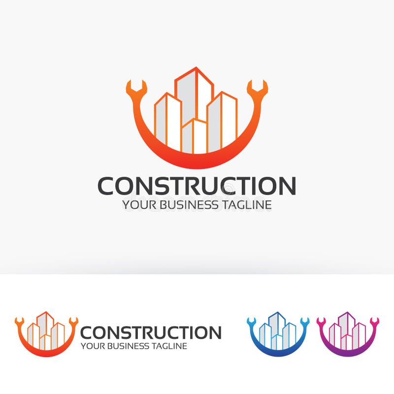 Creative Construction Vector Logo Design Stock Vector - Illustration of ...