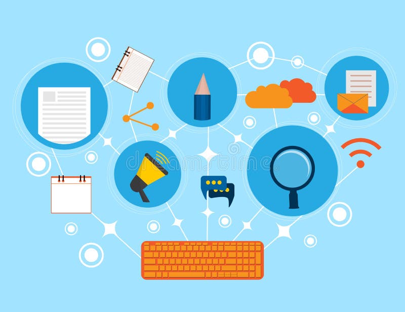 Creative Content Writing, Blogging Post, Digital Media Flat ...