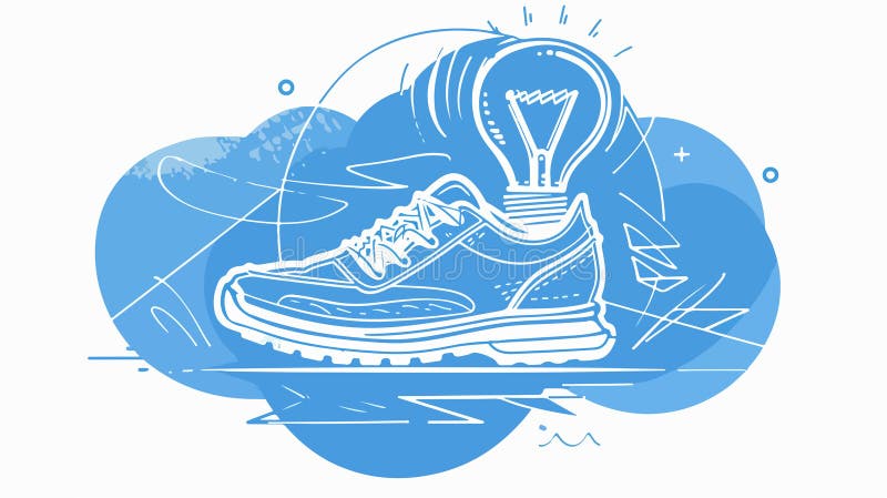 Creative Contour Drawing of Cloud Bulb and Simple Shoe Stock Vector ...