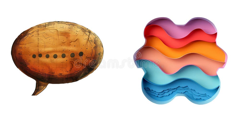 Creative Conversation Bubbles and Layered Wave Designs for Expression ...