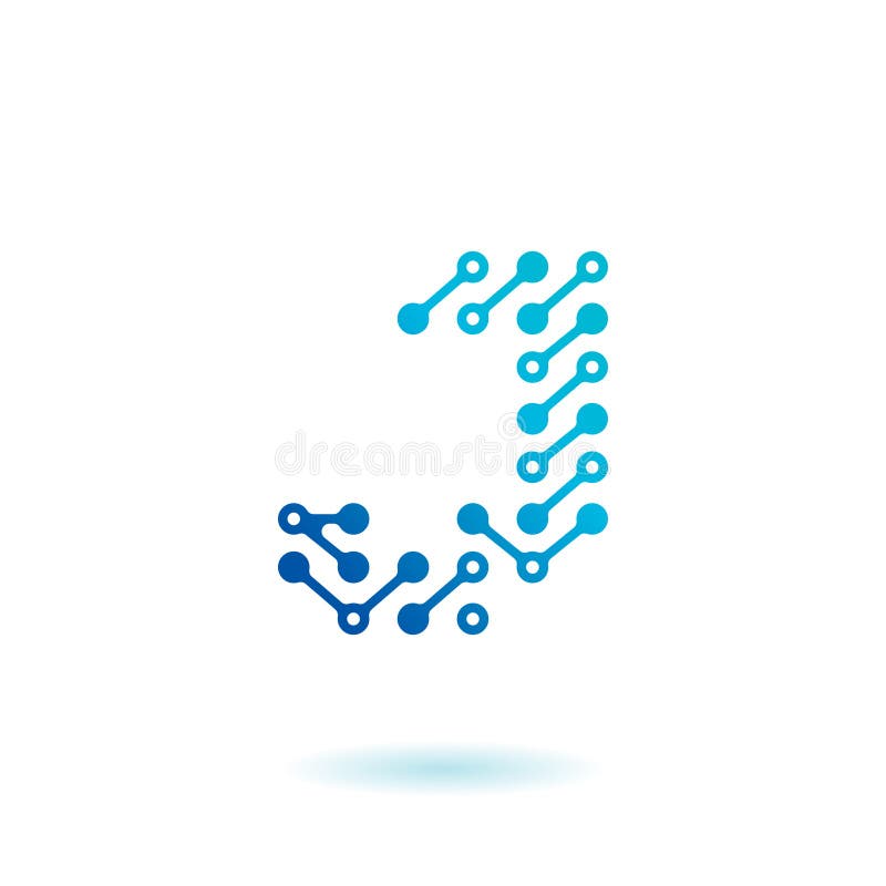Techno Logo Letter J Circuit Symbol Stock Vector - Illustration of ...