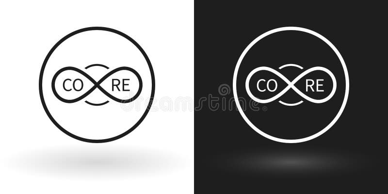 Creative Core Icon Using the Sign of Infinity in White and Black Stock ...