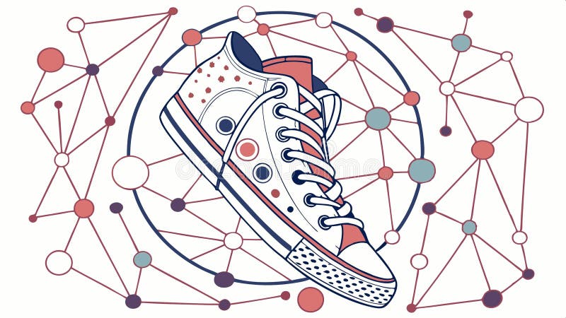 Sneaker and Network Corner, Technology Frame, Sports Design, Connection ...