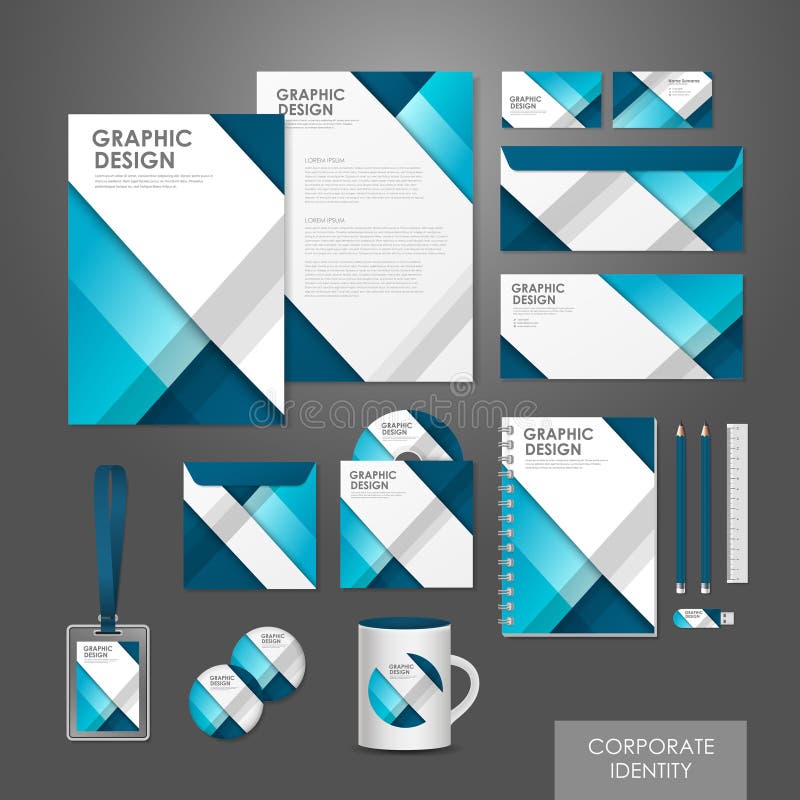 Creative Corporate Identity Set Template in Blue Stock Vector ...