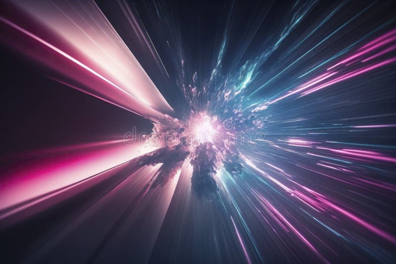 Creative Cosmic Background Explosion with Pink and Blue Light Trails ...