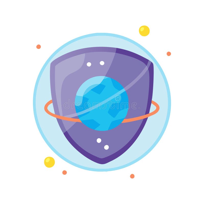 Creative Cosmic Shield Icon for Safety Stock Illustration ...