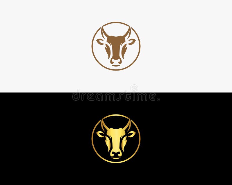 Creative Cow Head Logo Icon Design. Stock Vector - Illustration of ...