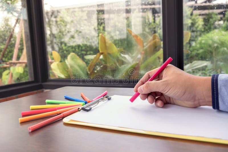 Creative Creativity Graphic Designer Working with Graphics Table Stock ...