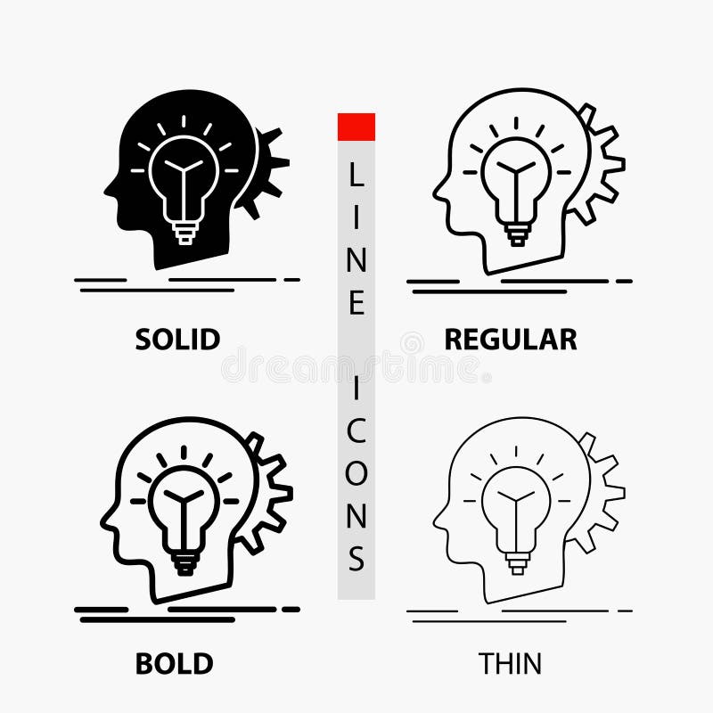 Creative, Creativity, Head, Idea, Thinking Icon in Thin, Regular, Bold ...