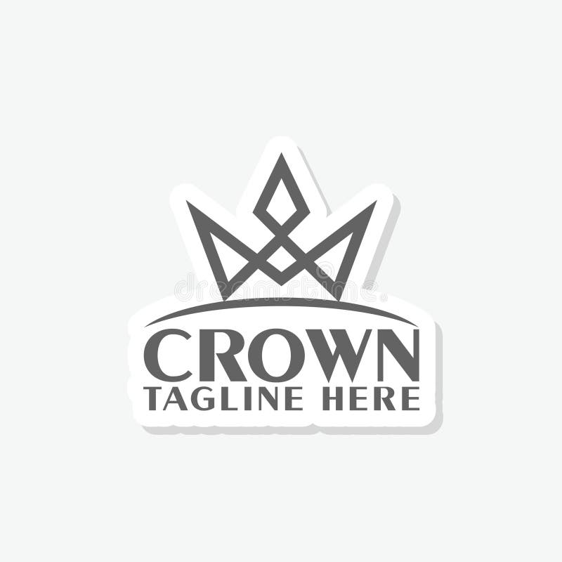 Creative Crown Abstract Logo Sticker Isolated on Gray Background Stock ...