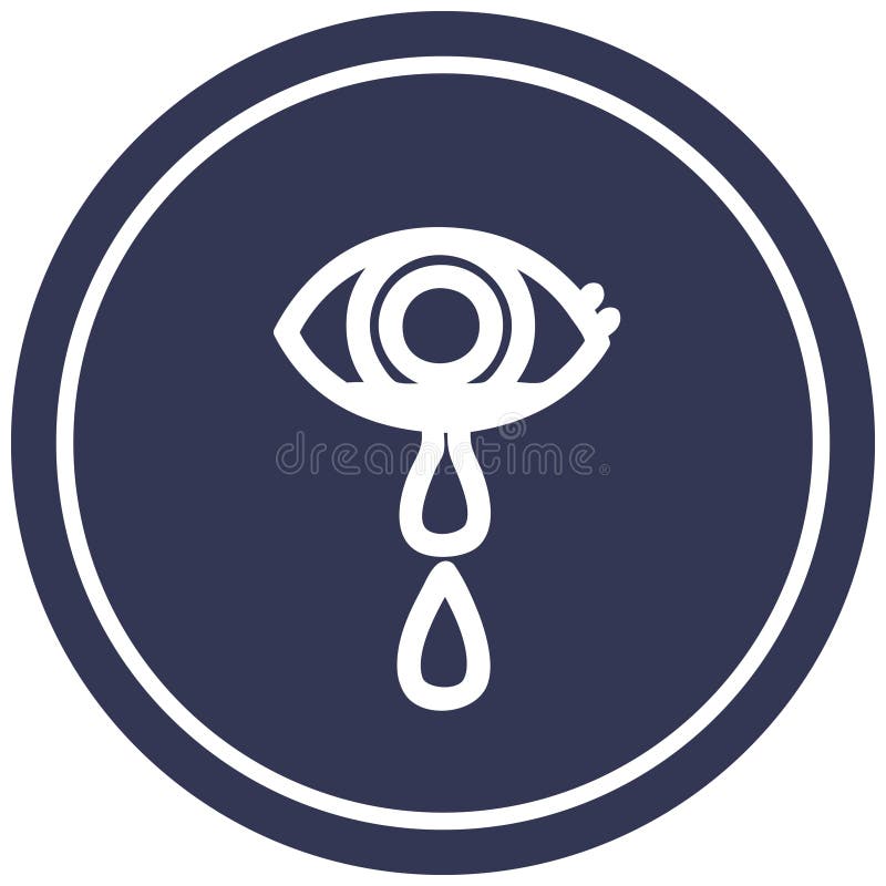 A Creative Crying Eye Circular Icon Stock Vector - Illustration of ...