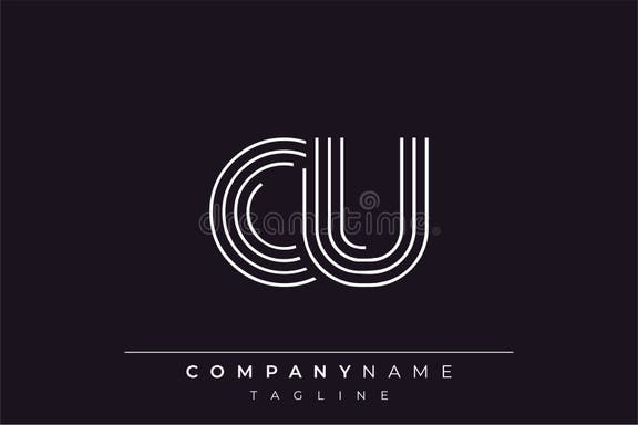 Creative CU Lines Letter Logo Design Stock Vector - Illustration of ...