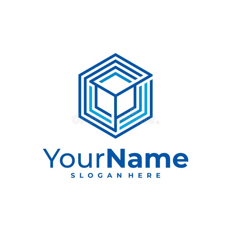 Creative Cube Logo Vector. Hexagon Logo Design Template Stock Vector ...