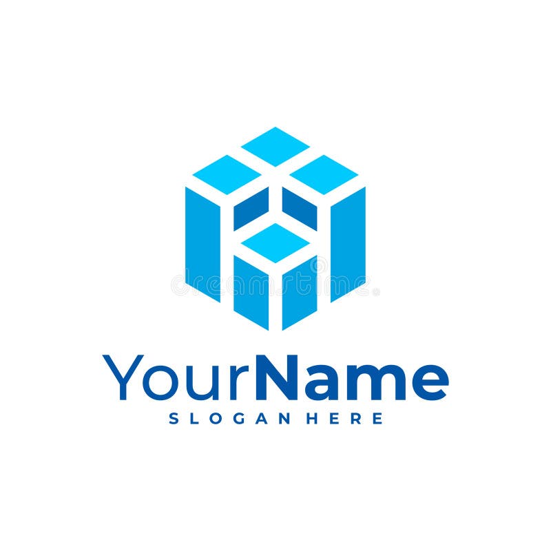 Creative Cube Logo Vector. Hexagon Logo Design Template Stock Vector - Illustration of shape ...