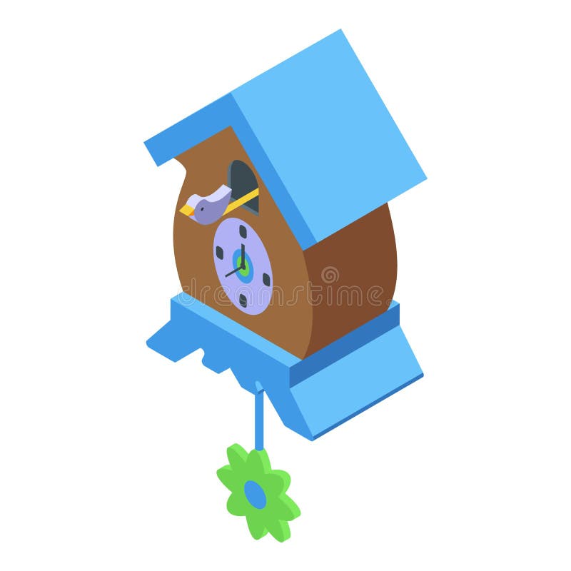 Creative Cuckoo Clock Icon Isometric Vector. Bird Pendulum Stock Vector ...