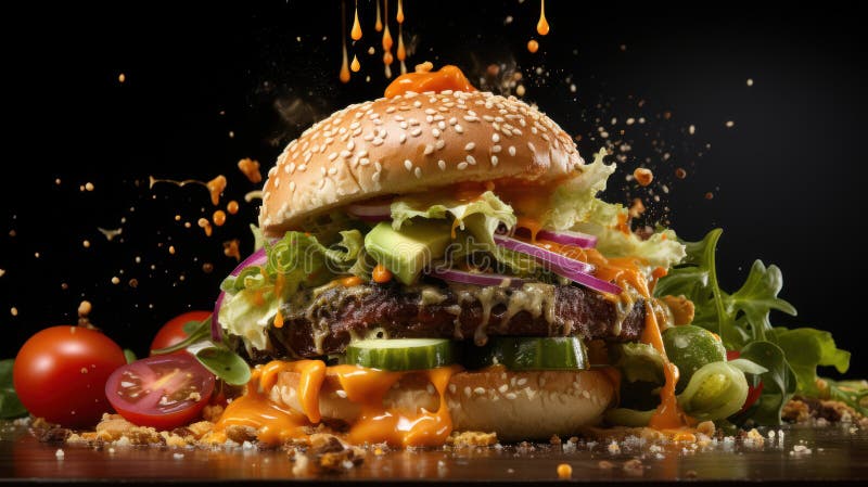 Creative Culinary Masterpiece: Big Burger with Innovative Design ...