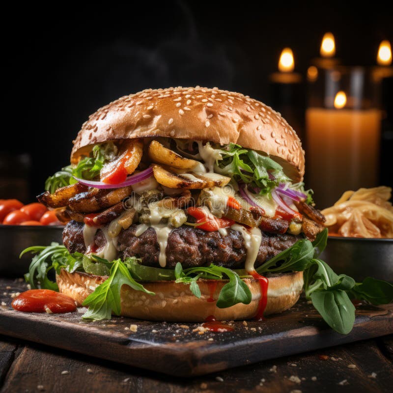 Creative Culinary Masterpiece: Big Burger with Innovative Design ...