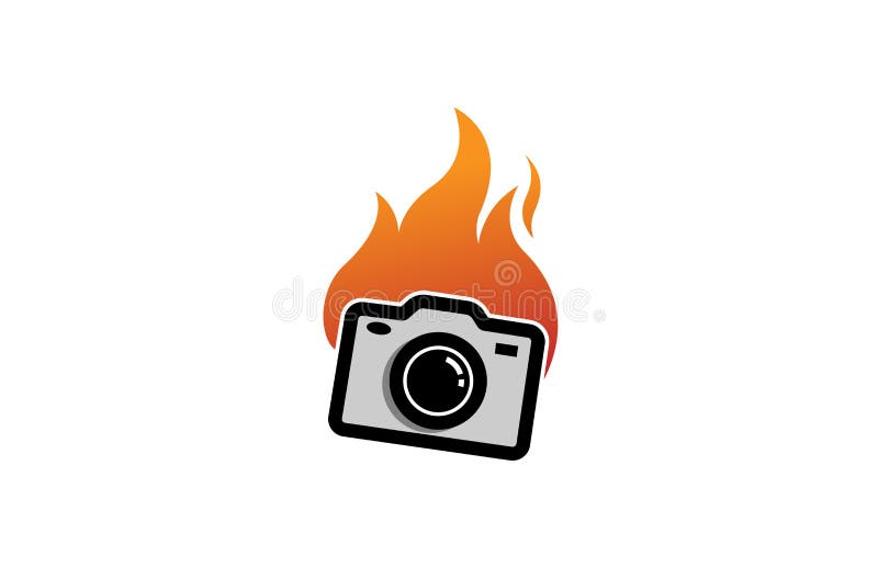 Creative Cute Abstract Camera Fire Logo Design Symbol Vector ...