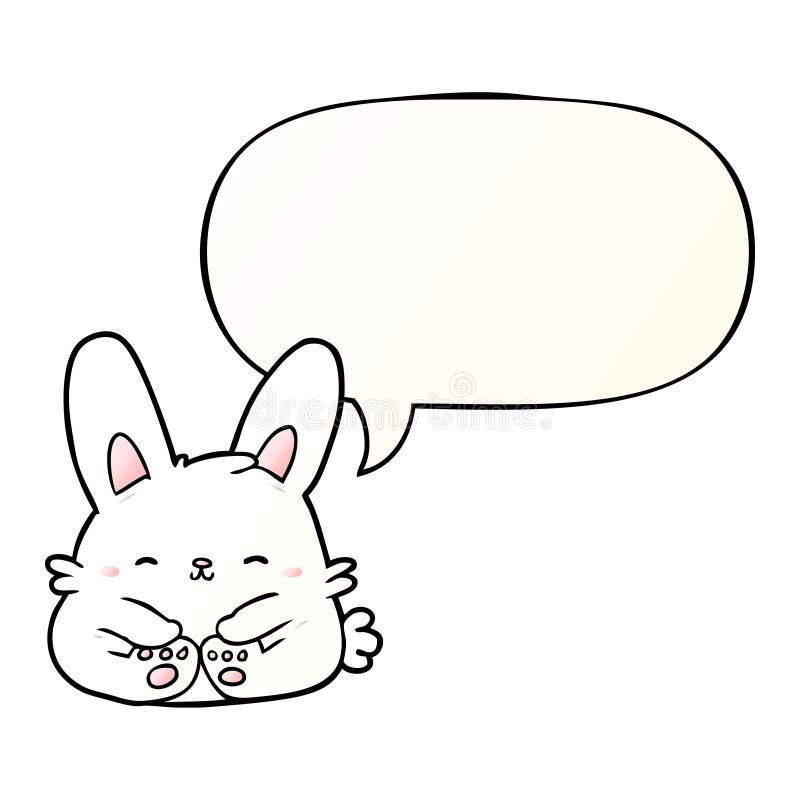 A Creative Cute Cartoon Bunny Rabbit and Speech Bubble in Smooth ...