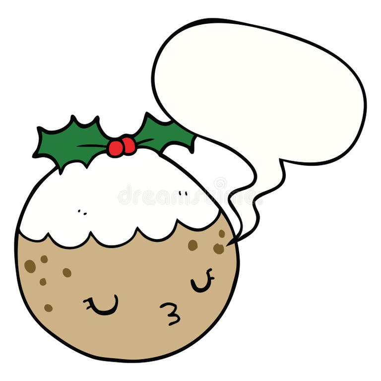Original Creative Cute Cartoon Christmas Pudding Stock Illustrations ...